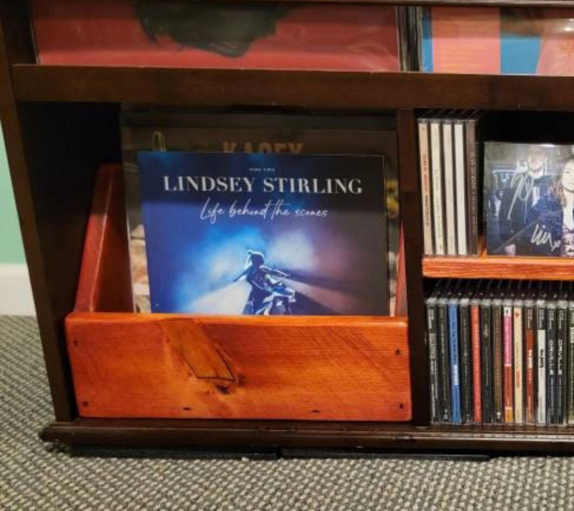 Rustic Vinyl Record Storage Crate, 12” Shelf Depth – Rustic Ranch Creations